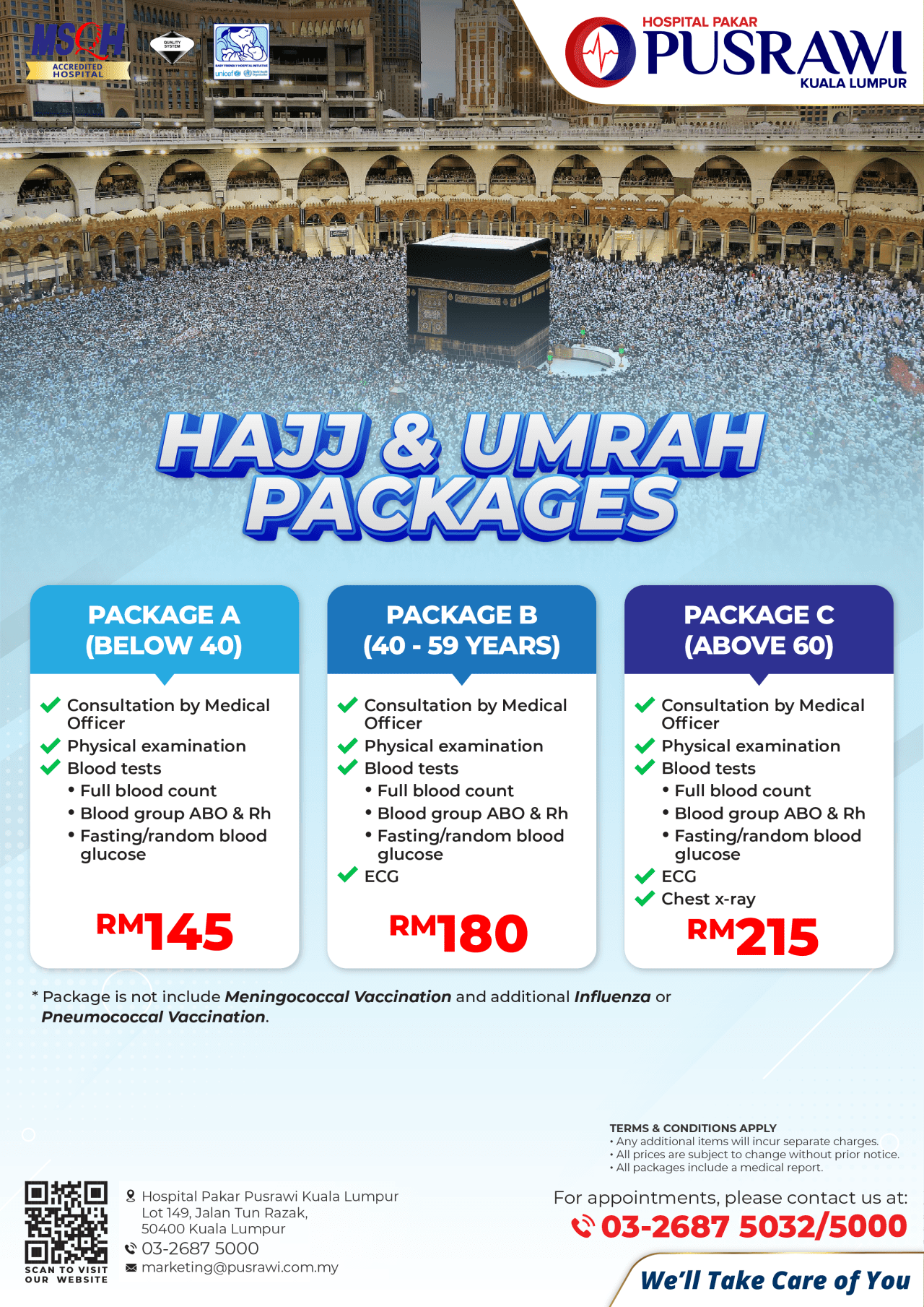 Pakej Pemeriksaan Kesihatan | Hospital Pakar PUSRAWI Kuala Lumpur