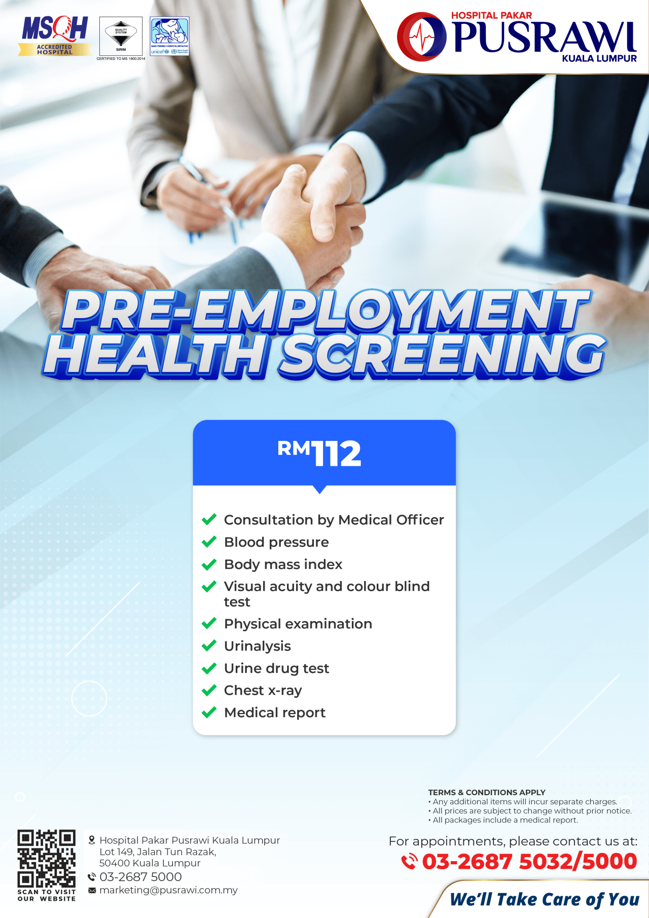 Health Sreening Package | Hospital Pakar PUSRAWI Kuala Lumpur